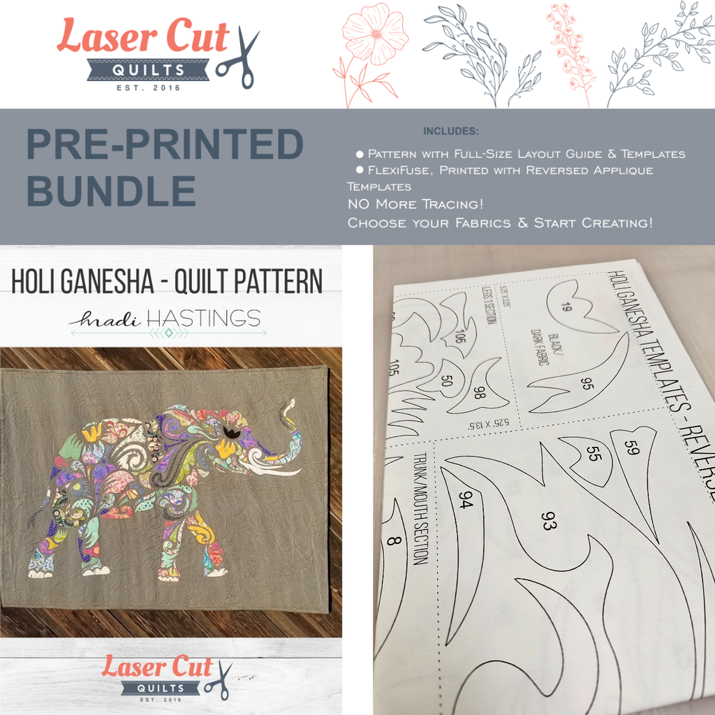 Bundle: Pattern and Preprinted FlexiFuse: "Holi Ganesha" by Madi ...